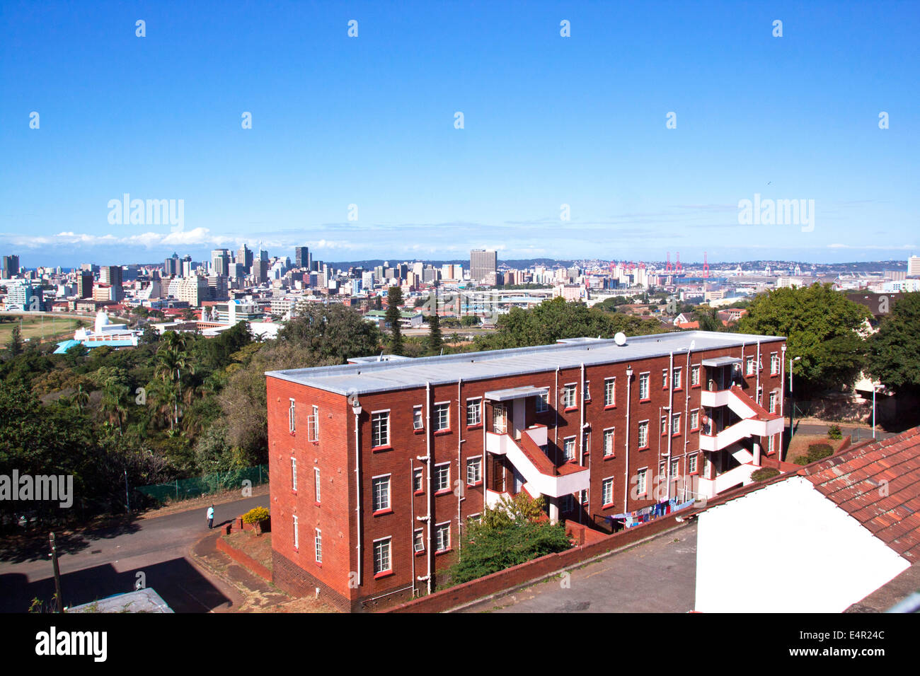 DURBAN, SOUTH AFRICA - JULY 10. 2014: Urban and suburban landscape view ...