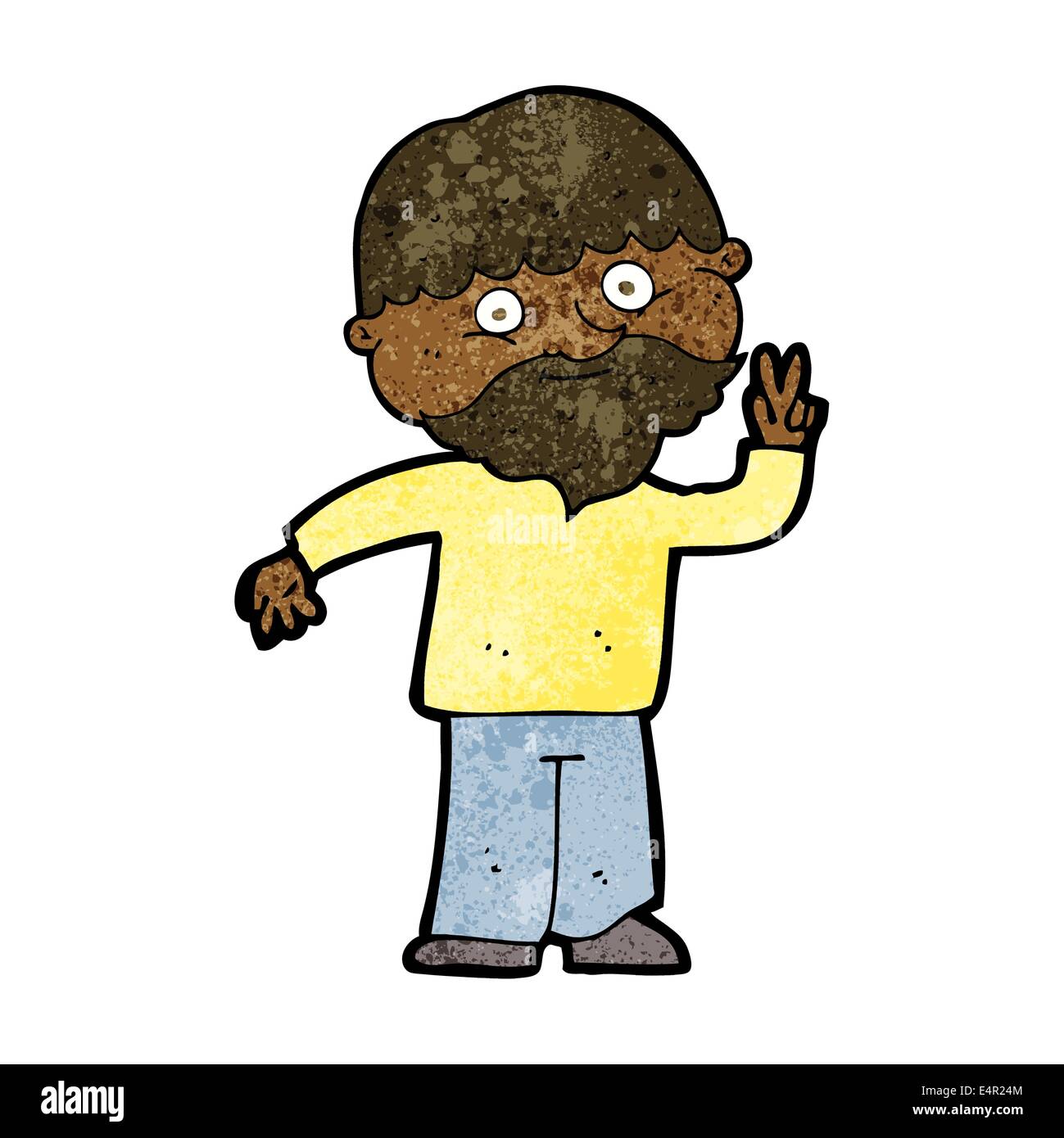 cartoon man giving peace sign Stock Vector Image & Art - Alamy