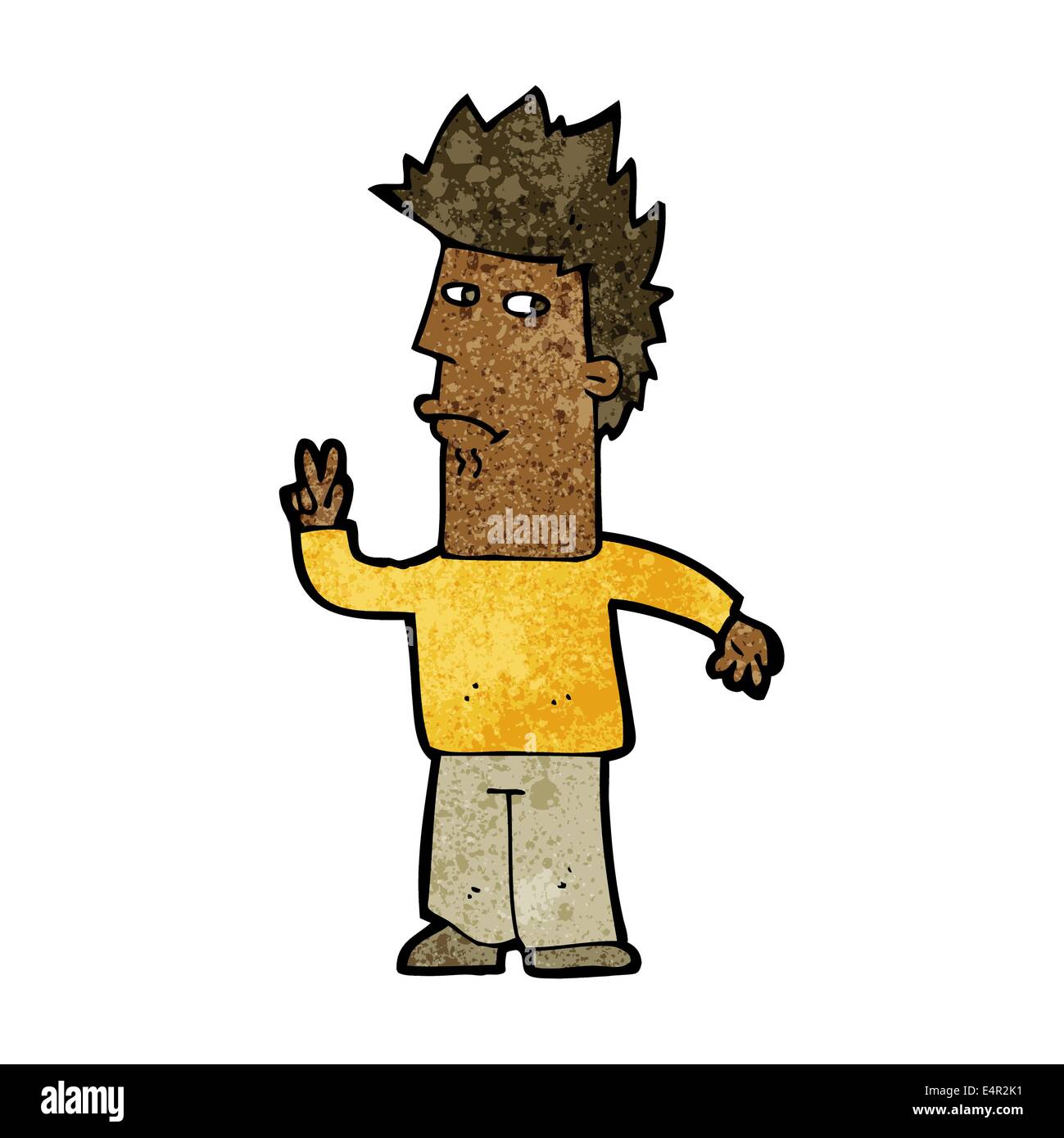 cartoon man giving peace sign Stock Vector Image & Art - Alamy