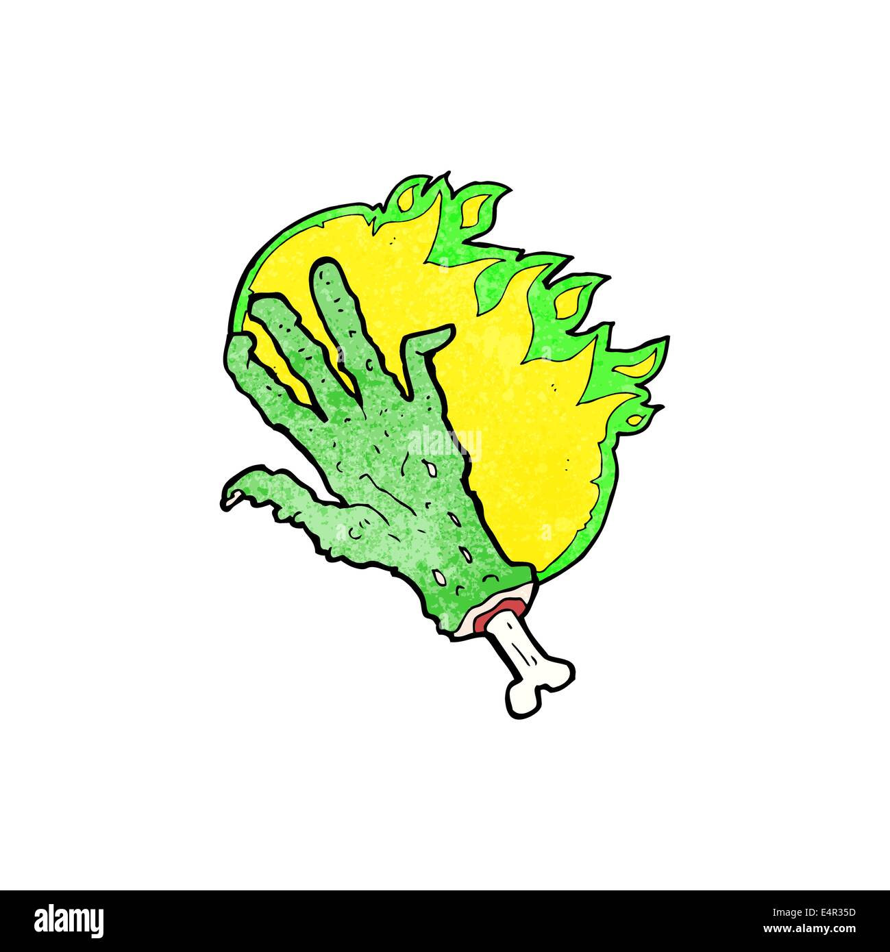 cartoon gross flaming zombie hand Stock Vector Image & Art - Alamy
