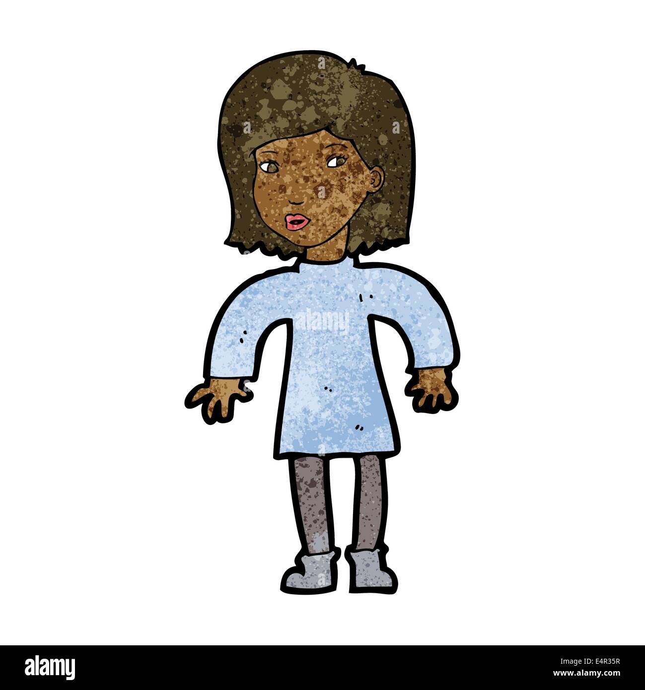 cartoon cautious woman Stock Vector Image & Art - Alamy