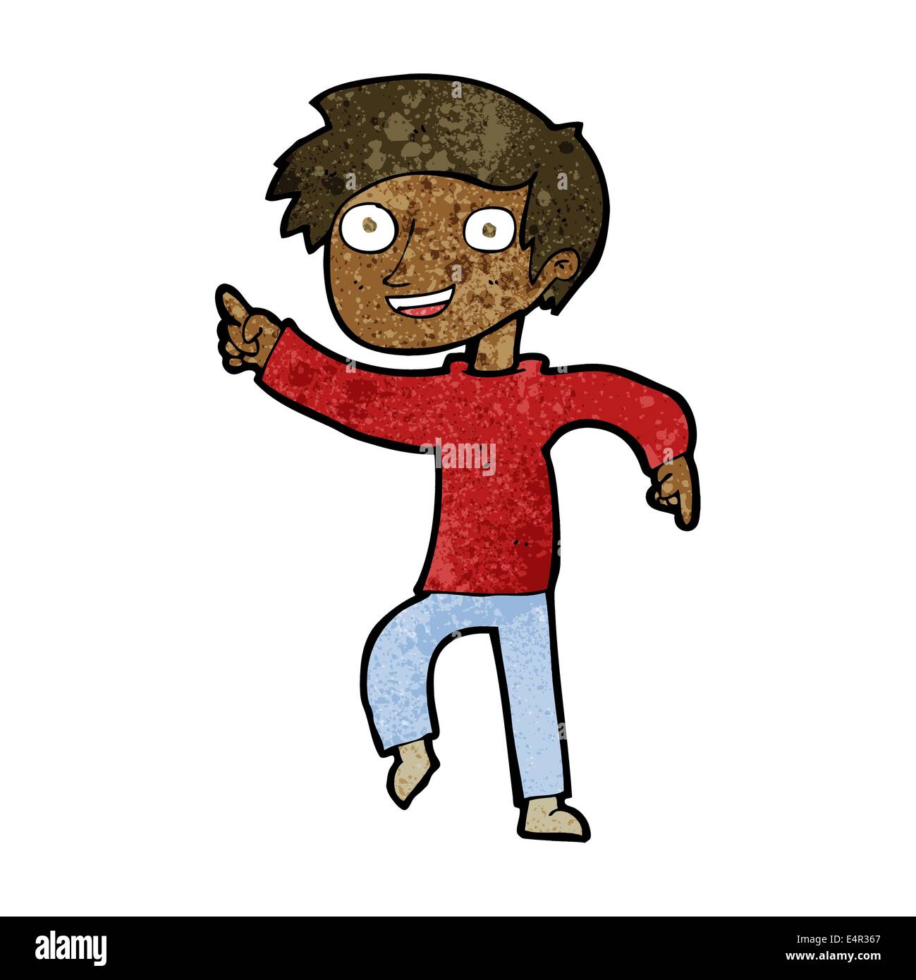 Cartoon happy boy pointing Stock Vector Images - Alamy