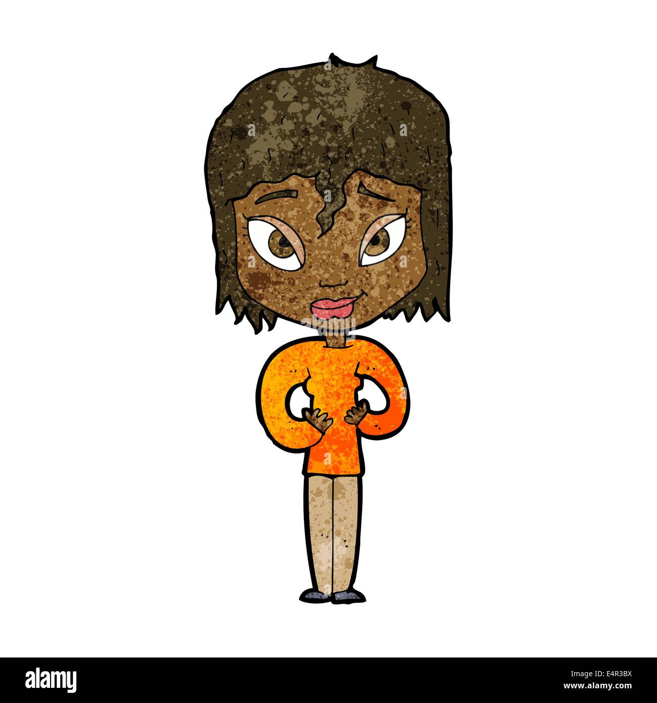 cartoon satisfied woman Stock Vector Image & Art - Alamy