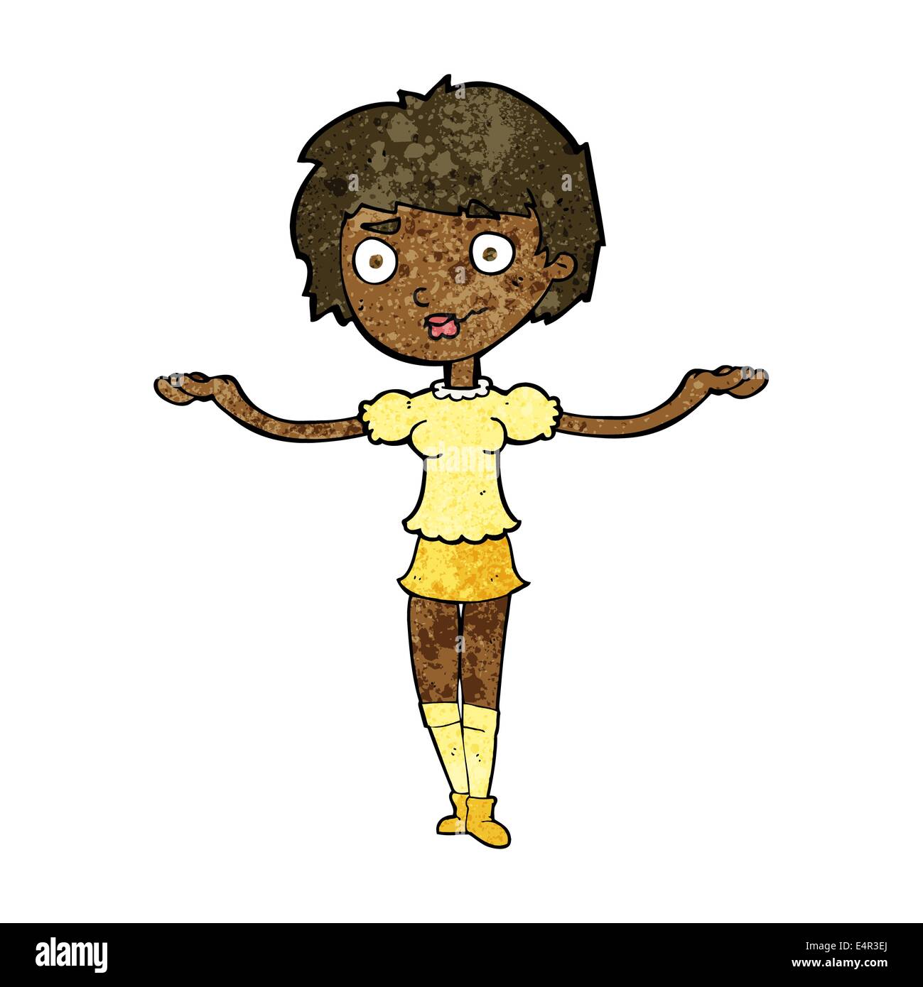 Cartoon Woman Spreading Arms Stock Vector Image And Art Alamy