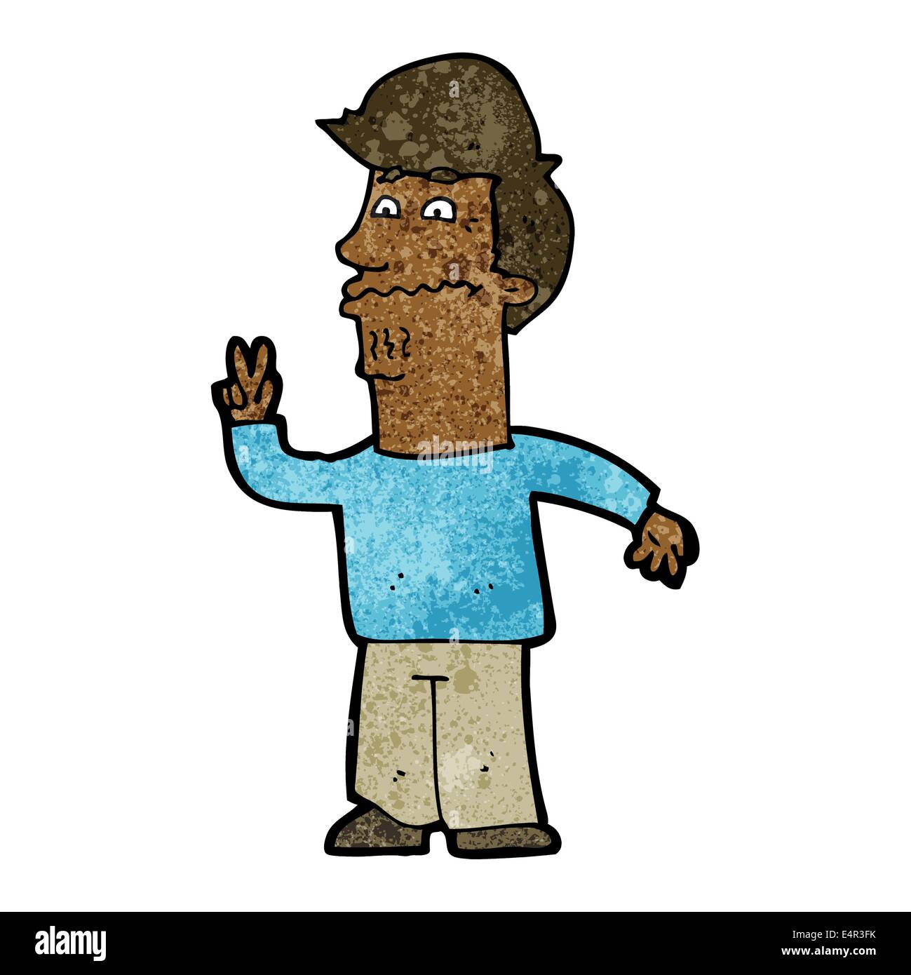 cartoon man giving peace sign Stock Vector Image & Art - Alamy
