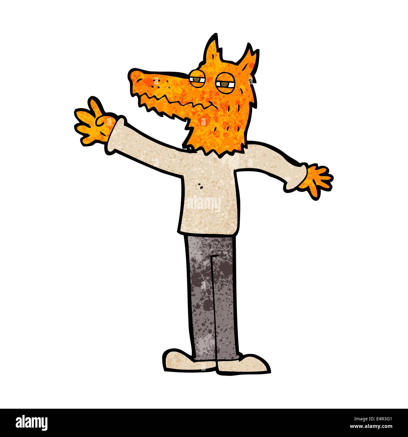 cartoon waving fox man Stock Vector Image & Art - Alamy