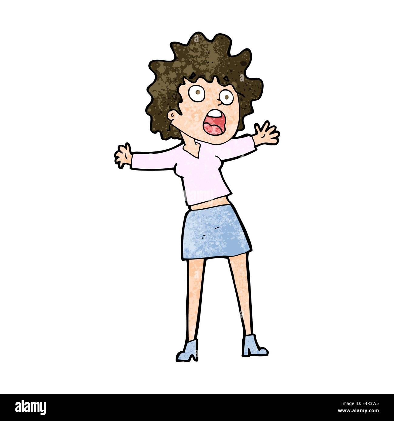 cartoon frightened woman Stock Vector Image & Art - Alamy