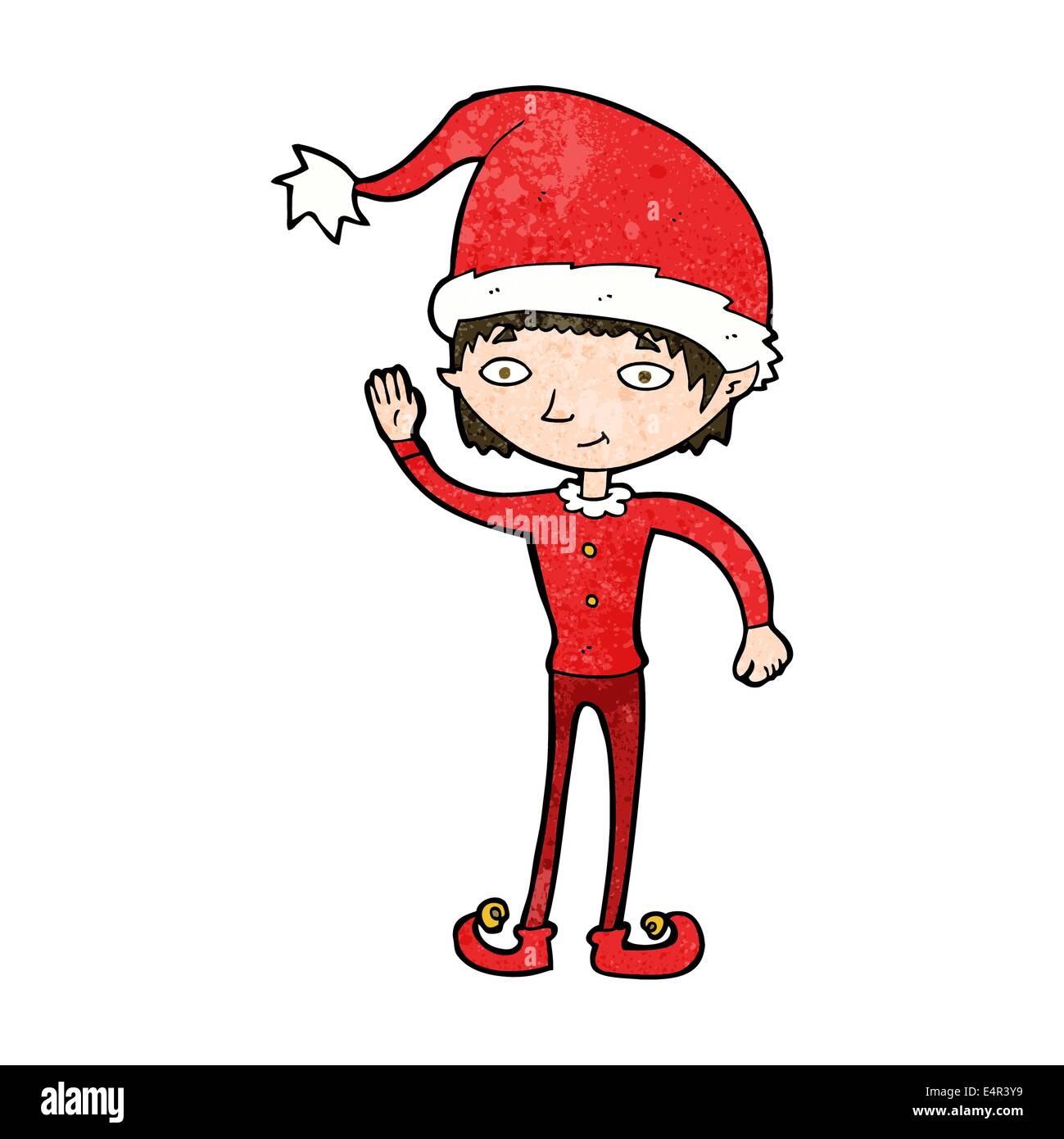 cartoon waving christmas elf Stock Vector Image & Art - Alamy