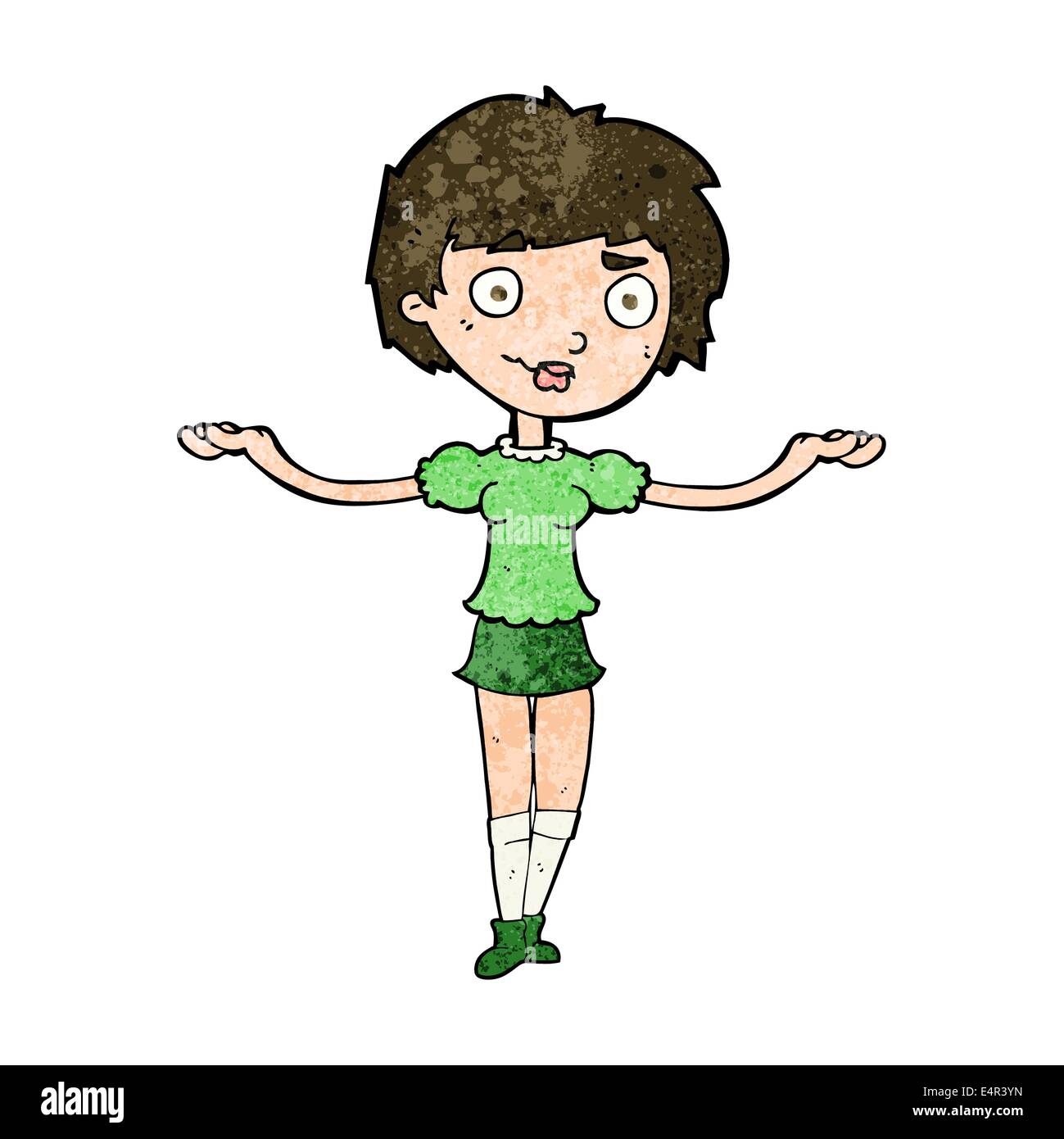 cartoon woman spreading arms Stock Vector Image & Art - Alamy