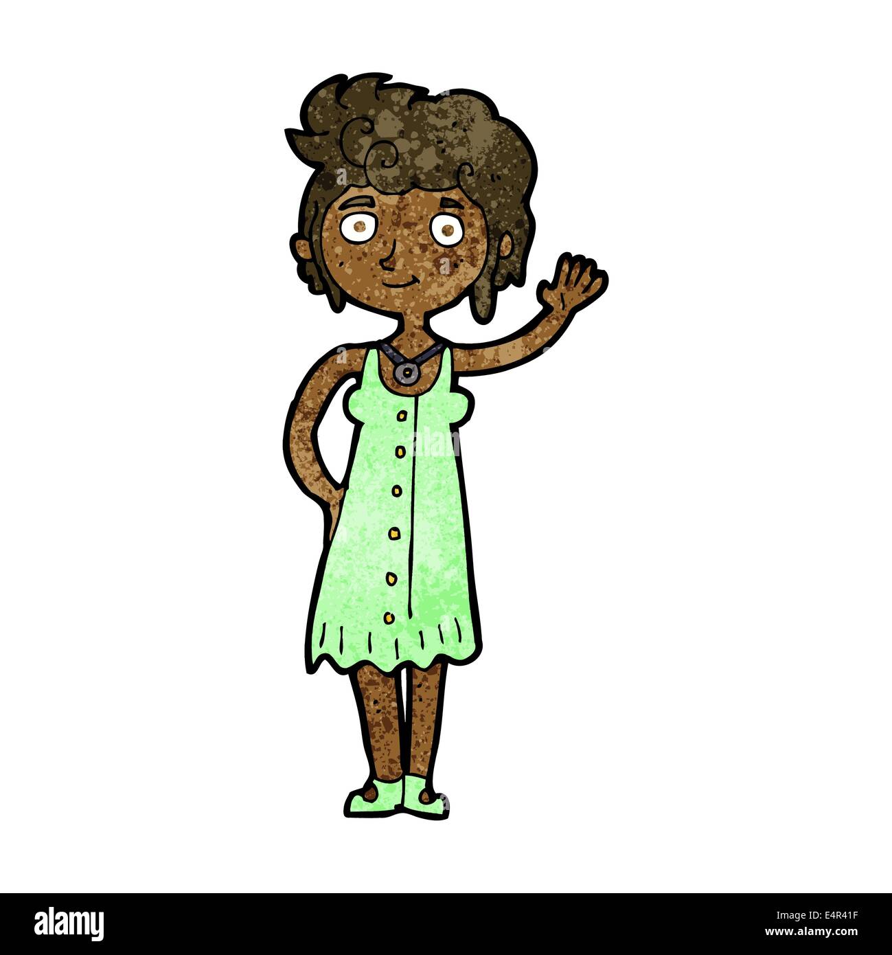 cartoon hippie woman waving Stock Vector Image & Art - Alamy