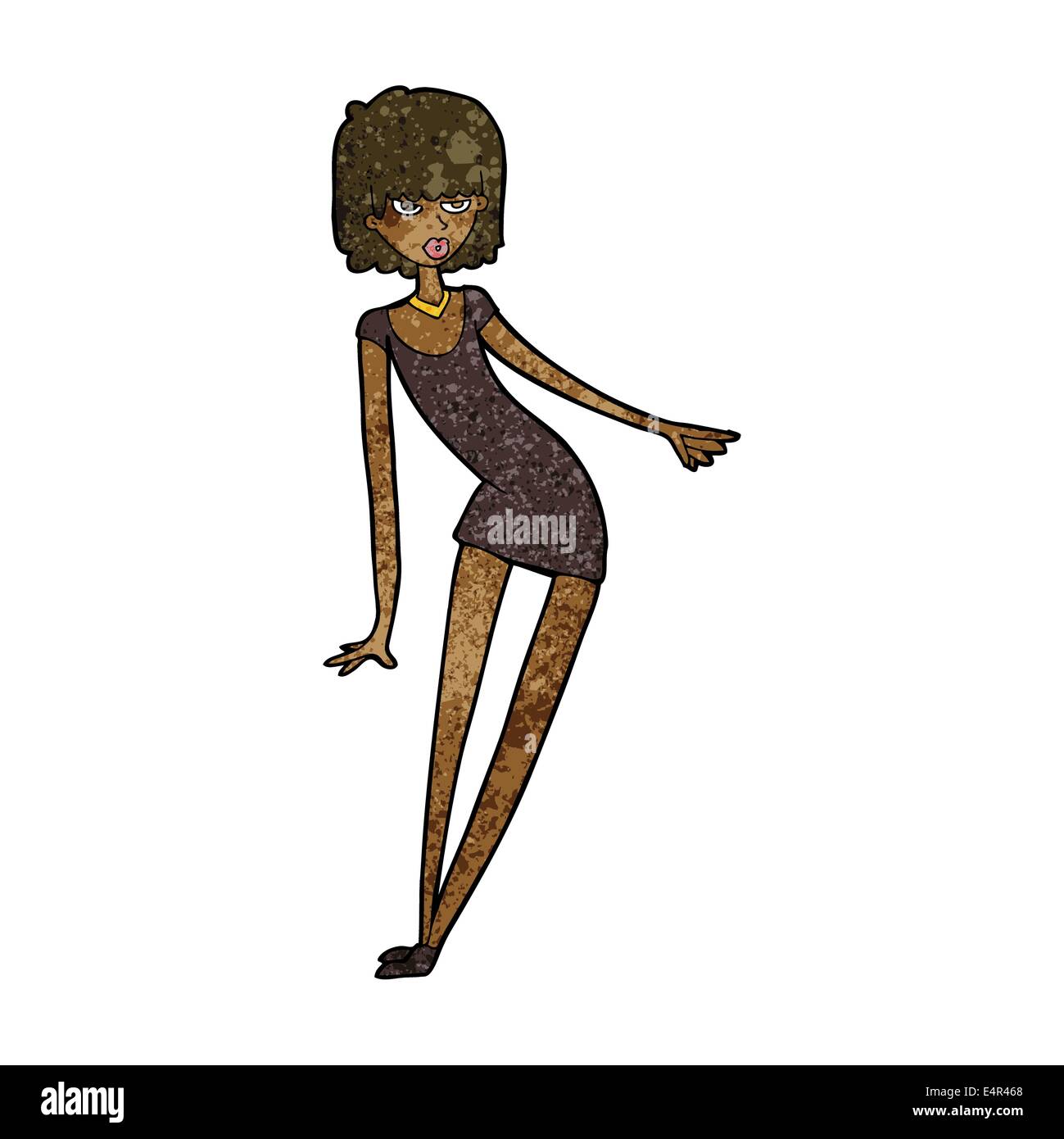 cartoon woman in dress leaning Stock Vector Image & Art - Alamy