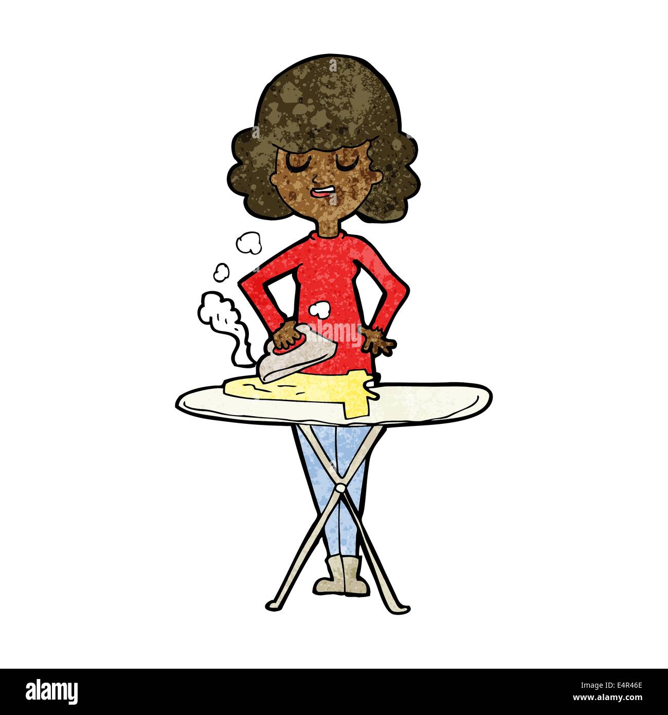 cartoon woman ironing Stock Vector Image & Art - Alamy