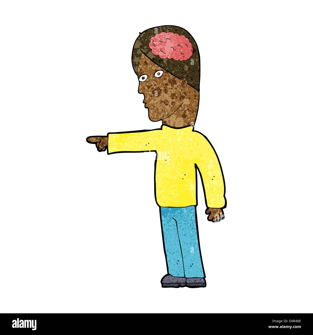 Cartoon clever man pointing hi-res stock photography and images - Alamy