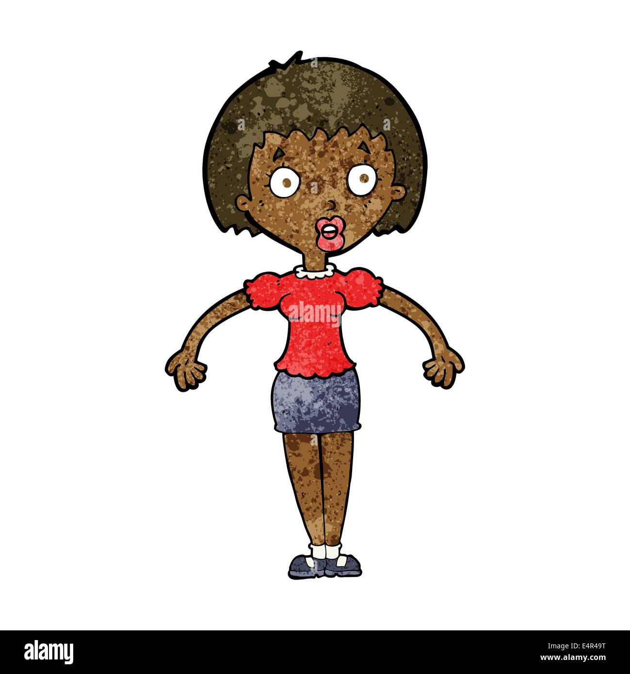 cartoon confused woman shrugging shoulders Stock Vector Image & Art - Alamy