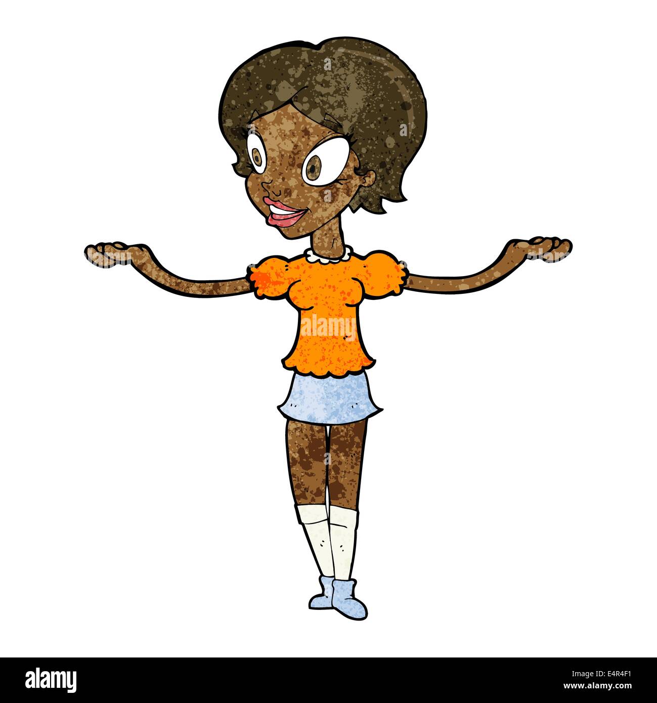 Cartoon woman arms wide hi-res stock photography and images - Alamy