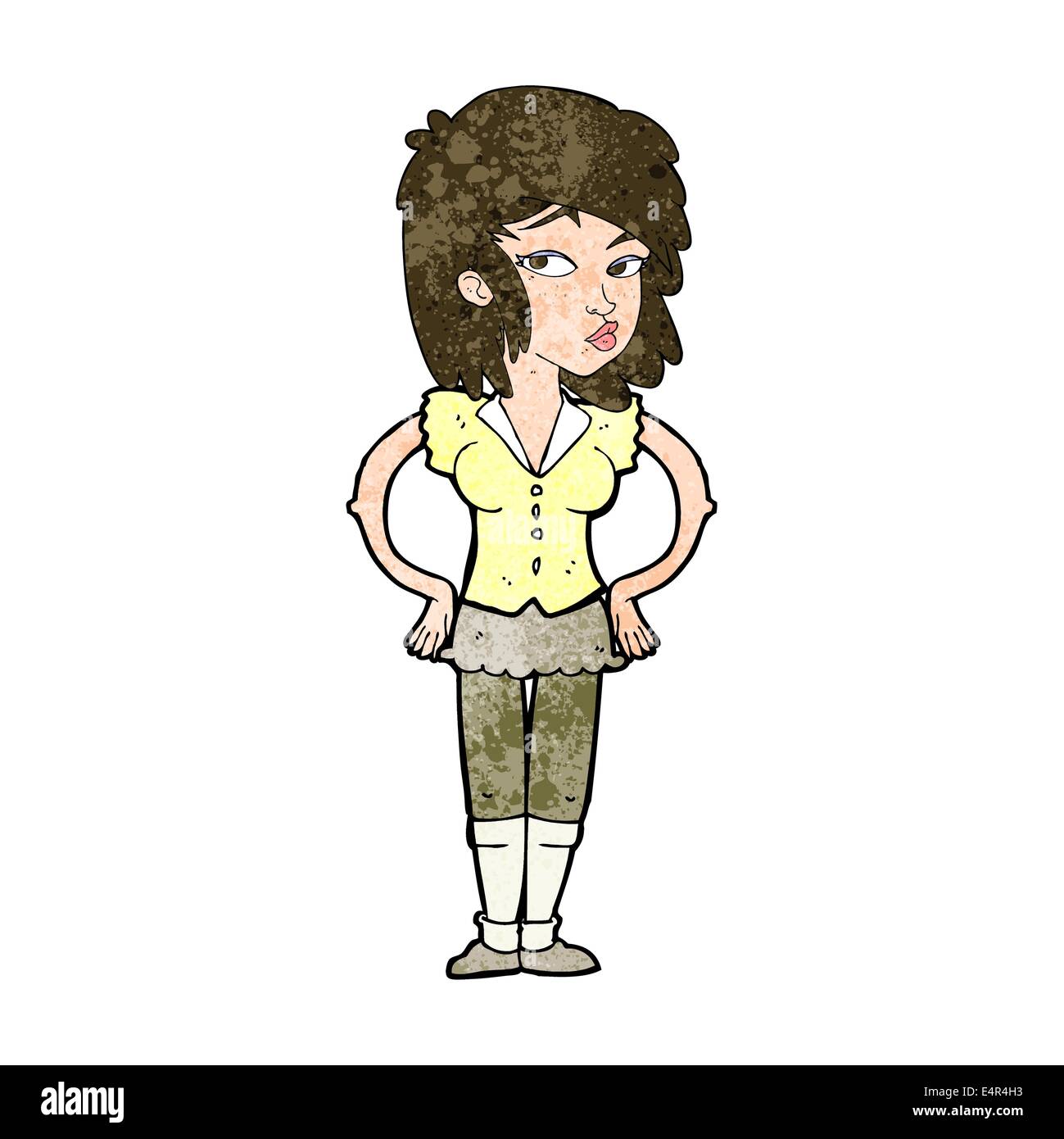 cartoon pretty woman with hands on hips Stock Vector Image & Art - Alamy