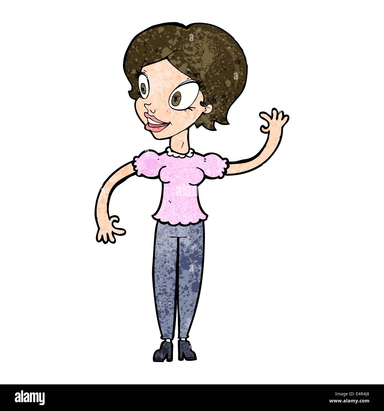 cartoon woman waving Stock Vector Image & Art - Alamy
