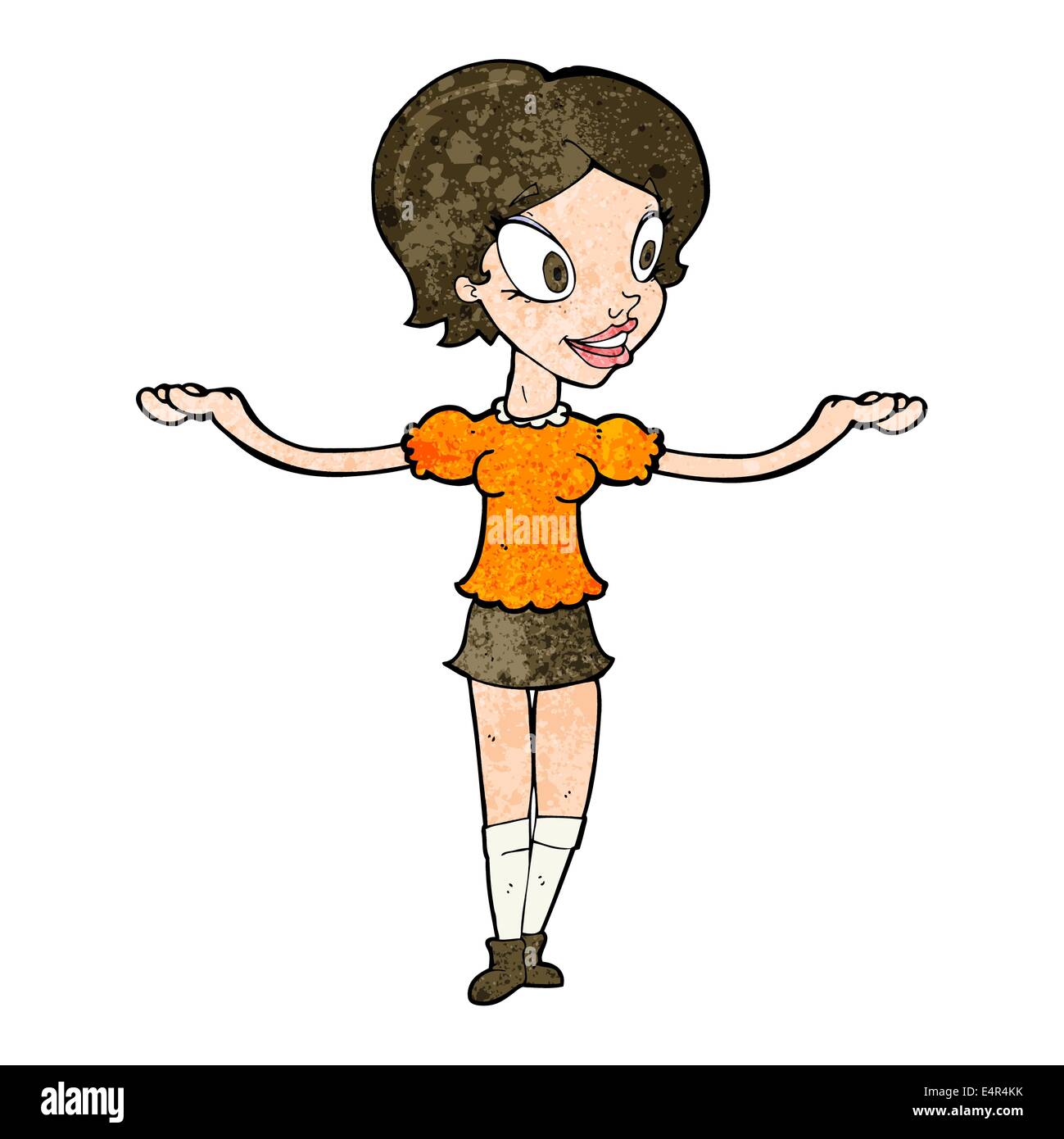 Cartoon Woman Arms Wide High Resolution Stock Photography and Images ...