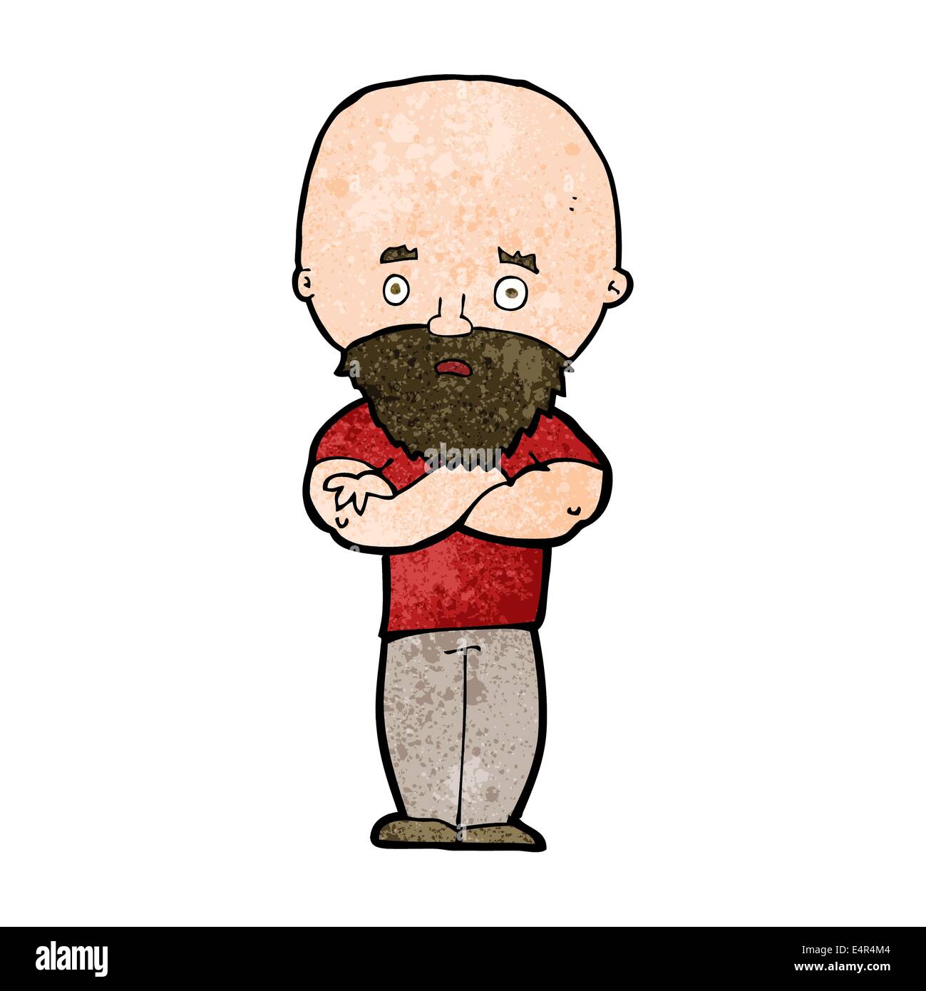 cartoon shocked bald man with beard Stock Vector Image & Art - Alamy