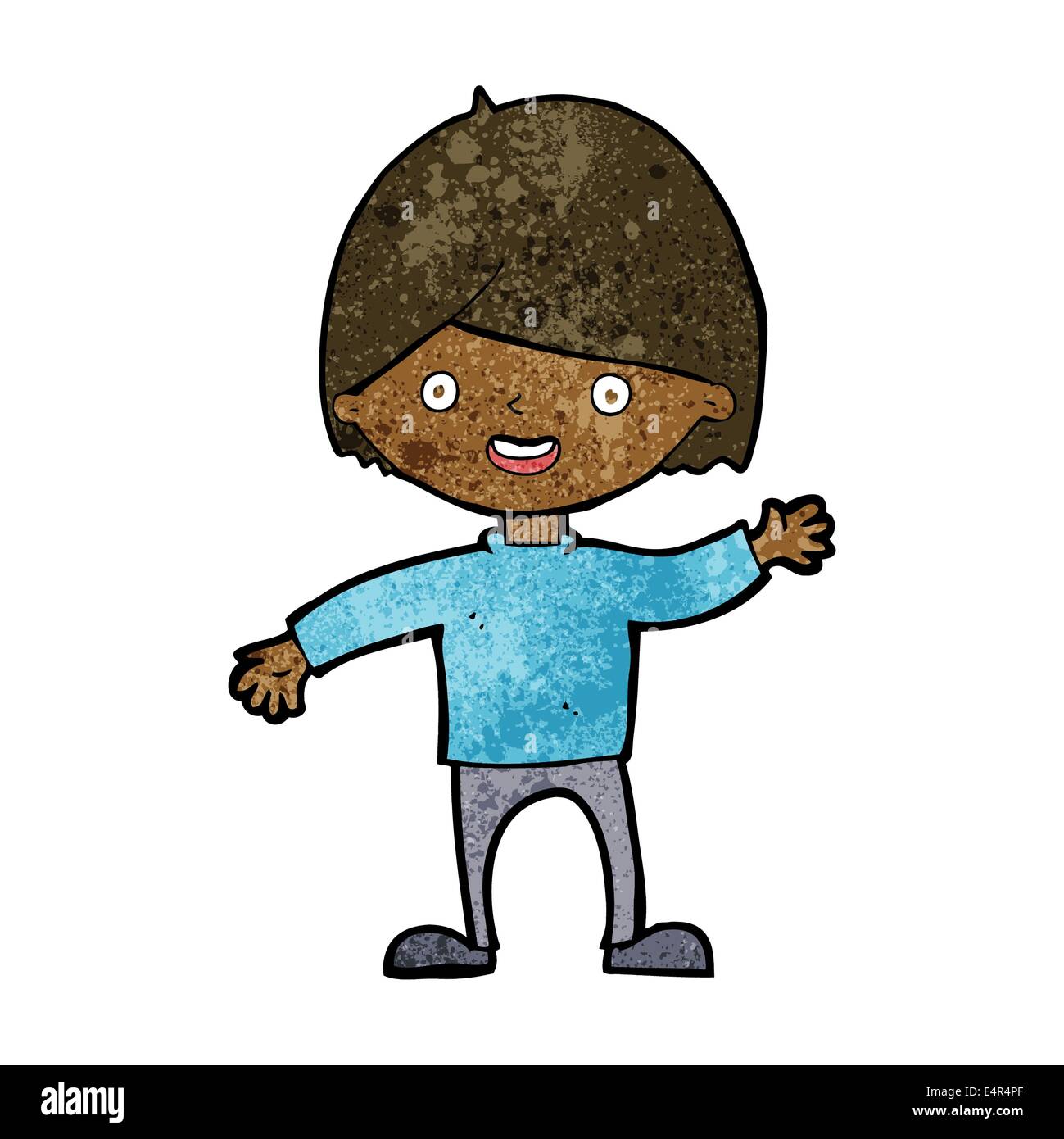 Cartoon waving boy hi-res stock photography and images - Alamy