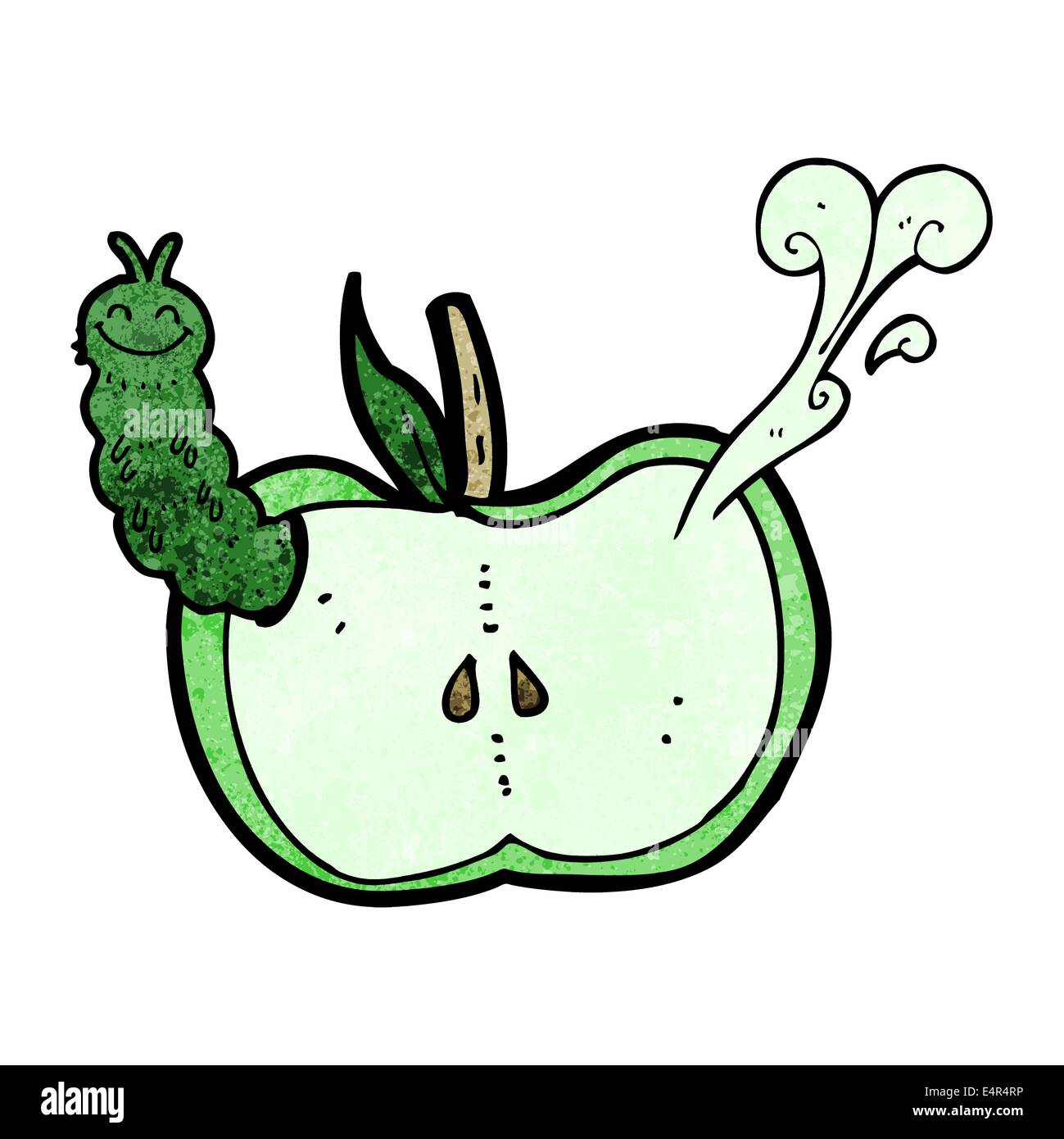 cartoon apple with bug Stock Vector Image & Art - Alamy