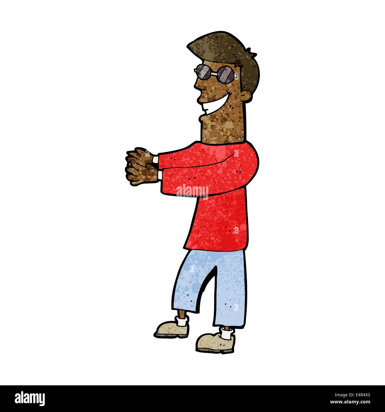 cartoon grinning man wearing glasses Stock Vector Image & Art - Alamy