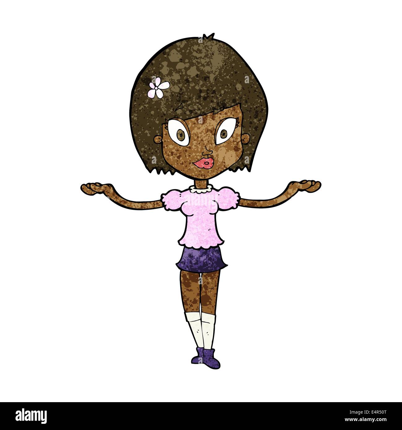 cartoon woman making balancing gesture Stock Vector Image & Art - Alamy