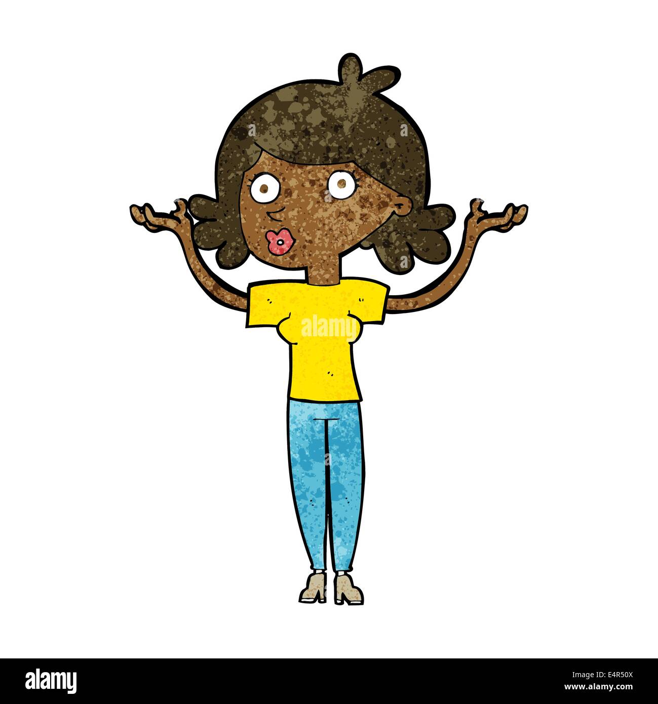 cartoon woman throwing arms in air Stock Vector Image & Art - Alamy