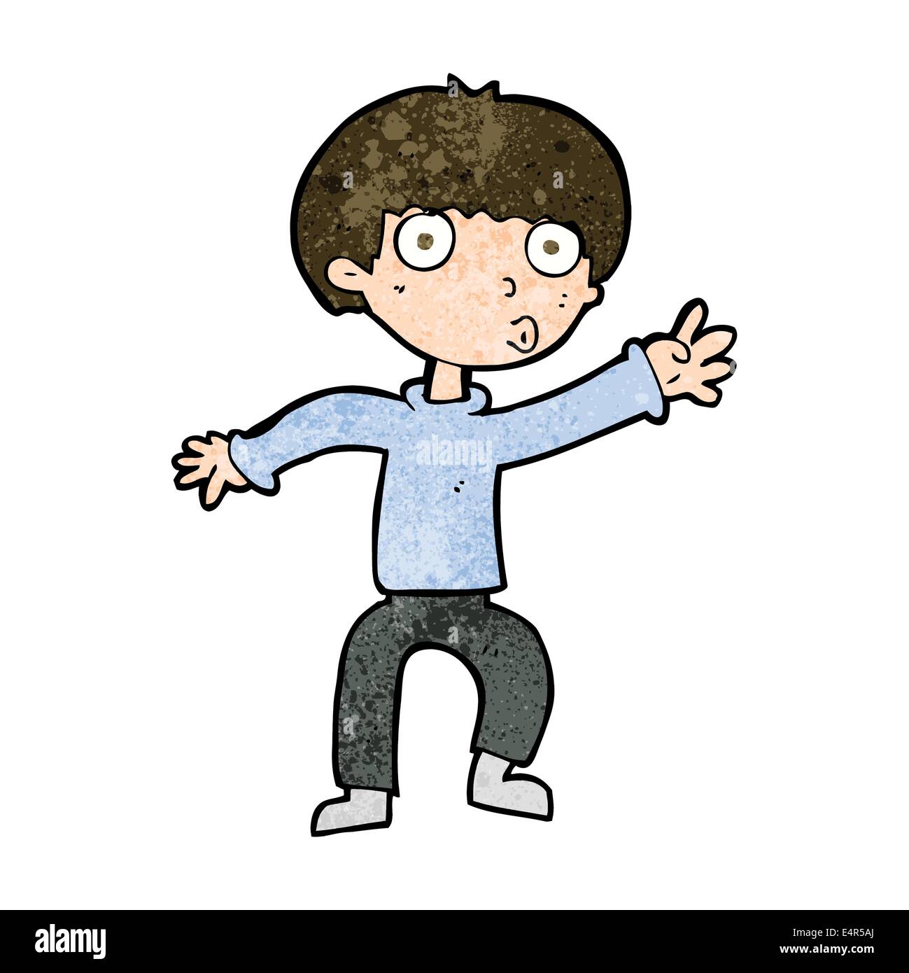 cartoon boy waving warning Stock Vector Image & Art - Alamy