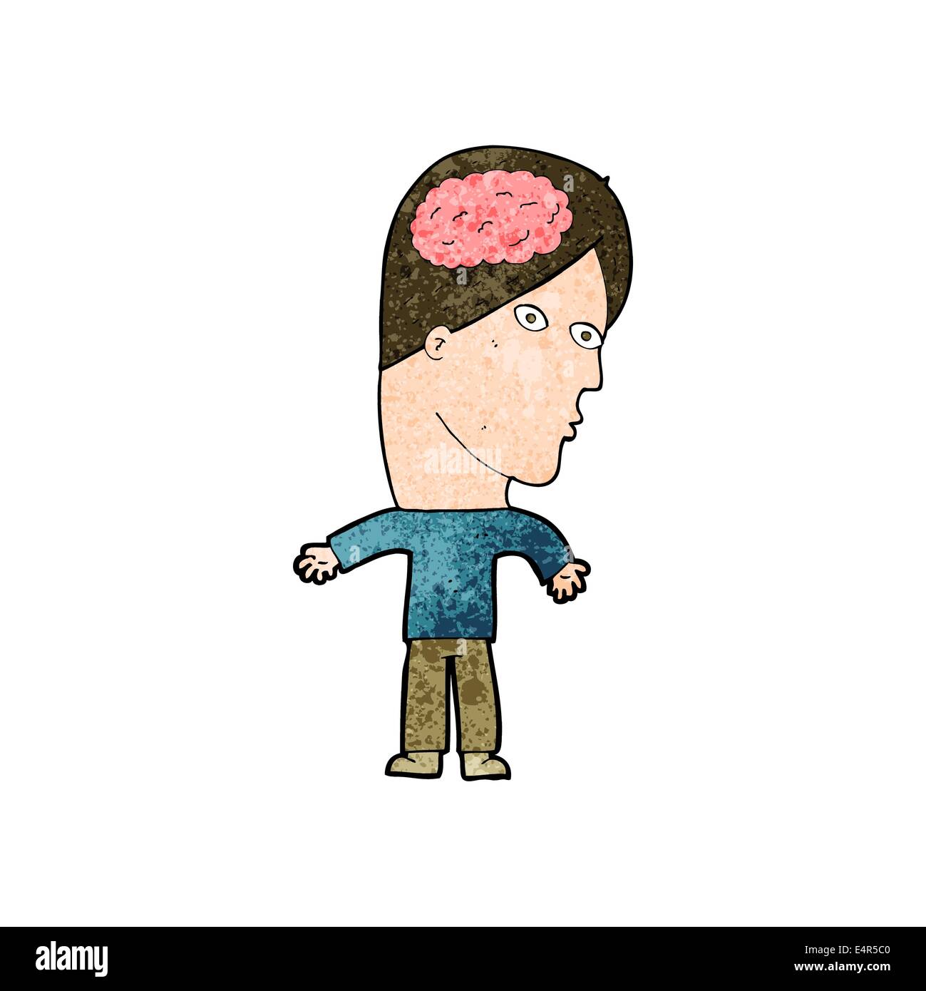 cartoon man with brain symbol Stock Vector Image & Art - Alamy