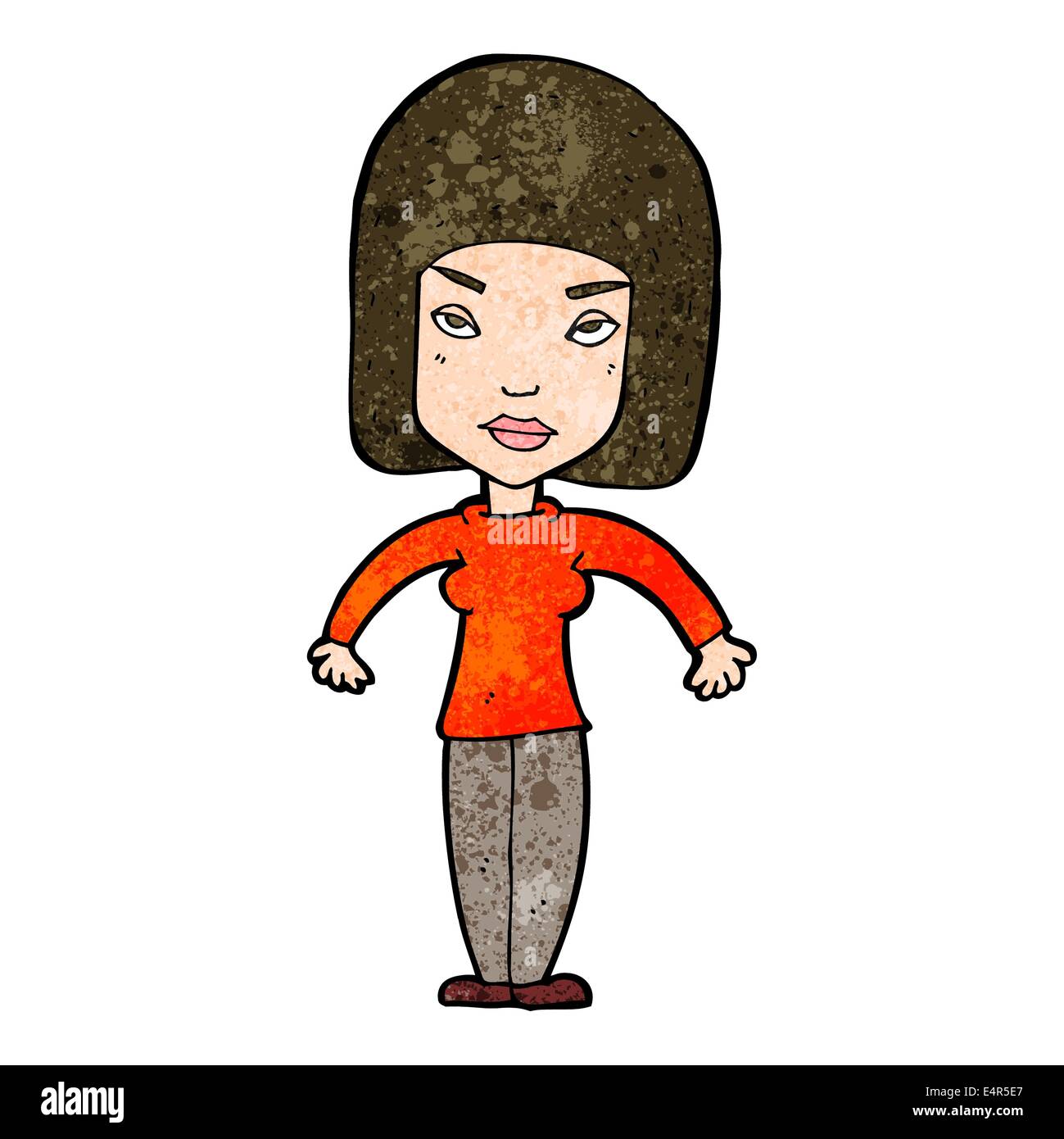 Cartoon woman shrugging shoulders Cut Out Stock Images & Pictures - Alamy