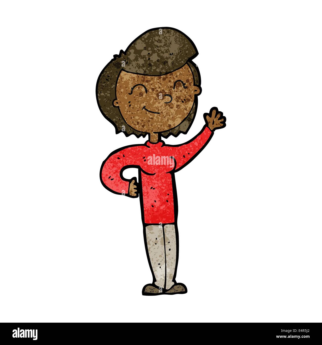 cartoon friendly waving woman Stock Vector Image & Art - Alamy