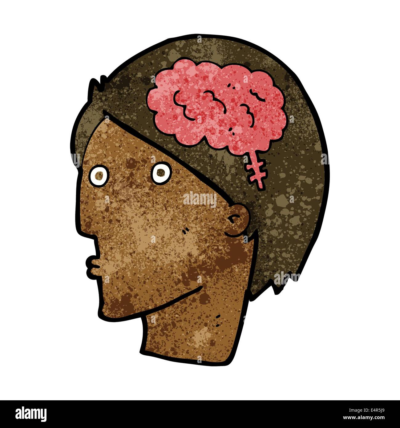 cartoon man with brain symbol Stock Vector Image & Art - Alamy