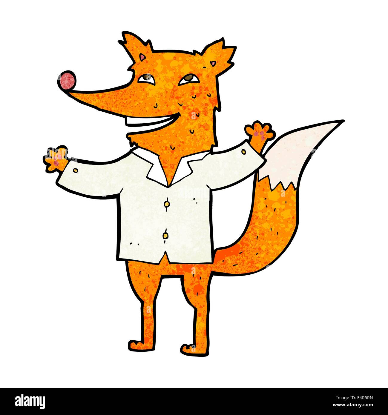 cartoon happy fox wearing shirt Stock Vector Image & Art - Alamy