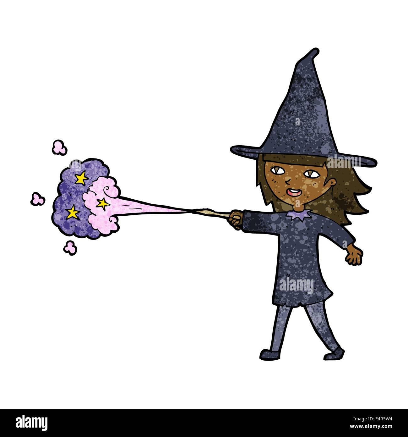 cartoon witch girl casting spell Stock Vector Image & Art - Alamy