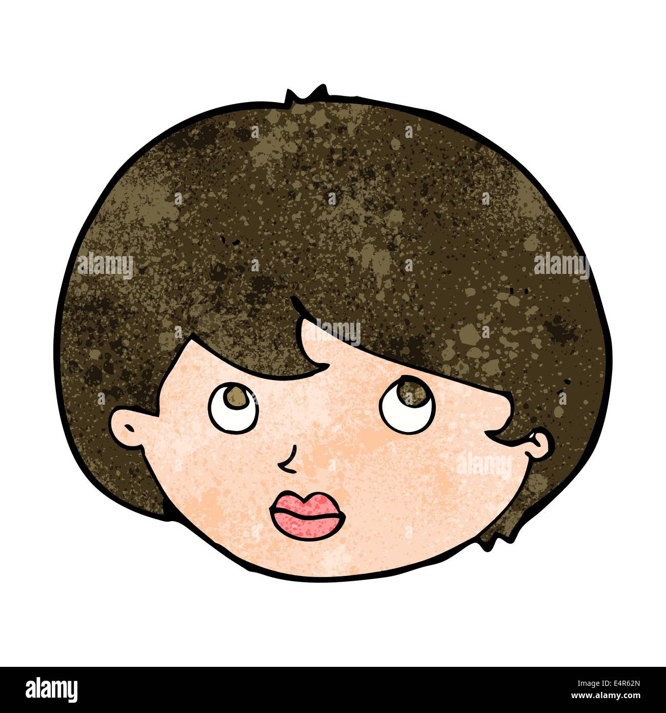 cartoon female face looking upwards Stock Vector Image & Art - Alamy