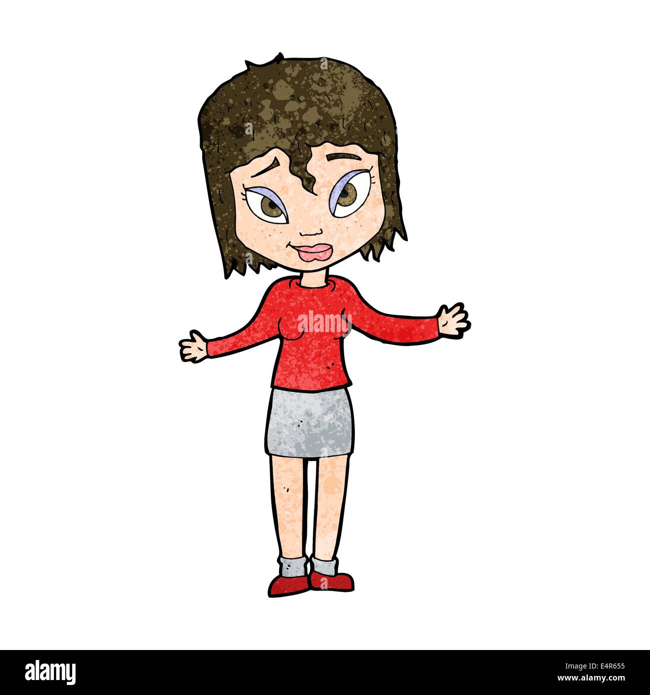 cartoon woman shrugging shoulders Stock Vector Image & Art - Alamy