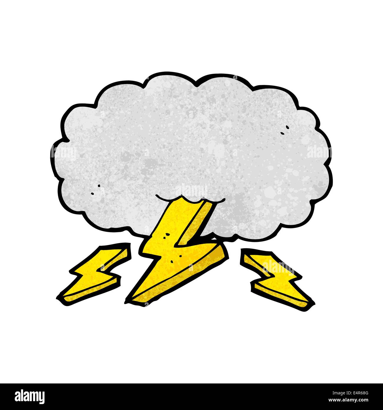 Cartoon cloud lightning bolt symbol Cut Out Stock Images & Pictures - Alamy