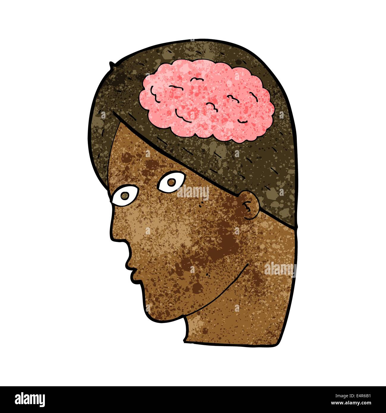 cartoon head with brain symbol Stock Vector Image & Art - Alamy
