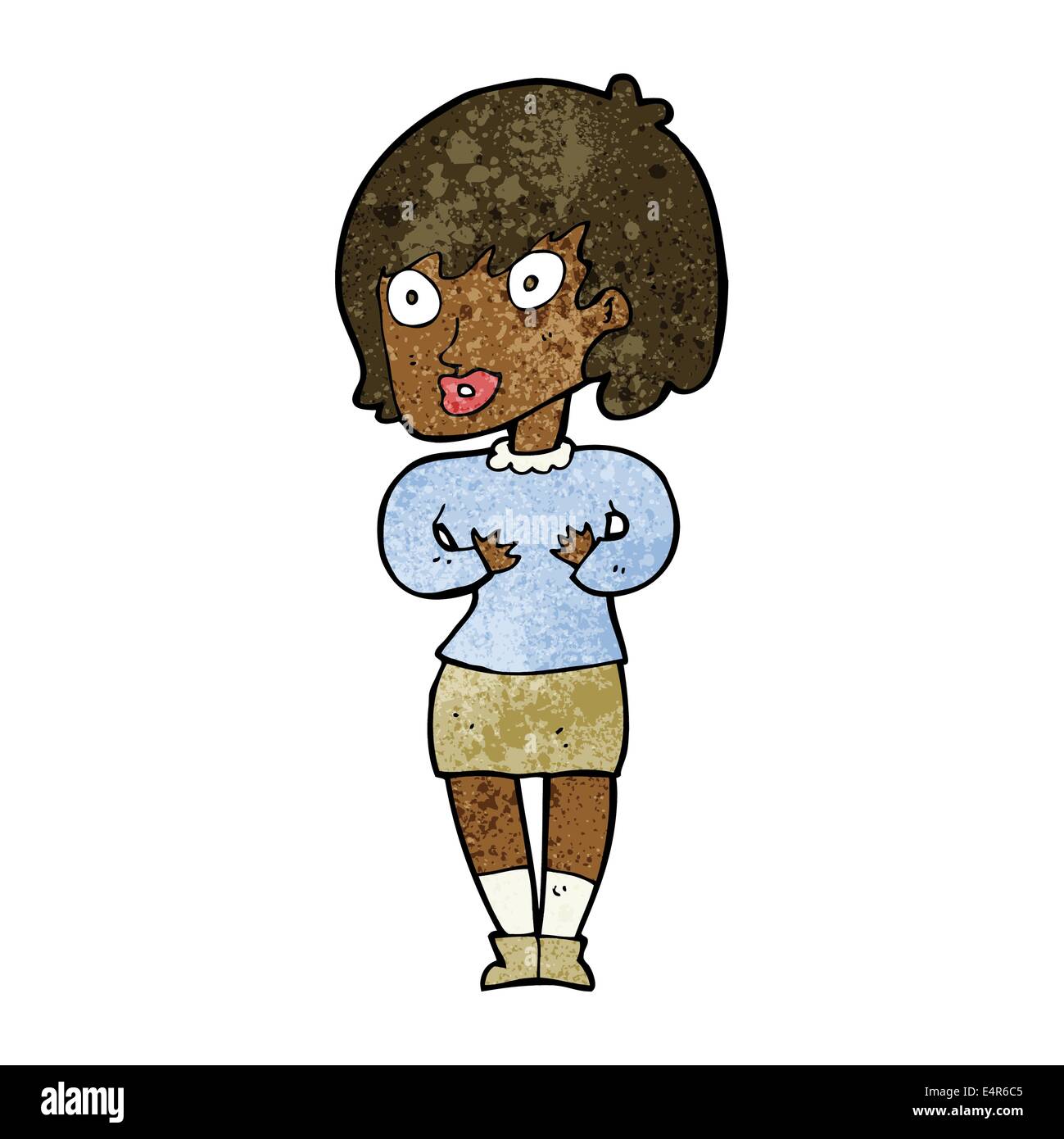 Cheerful pretty woman making Stock Vector Images - Alamy