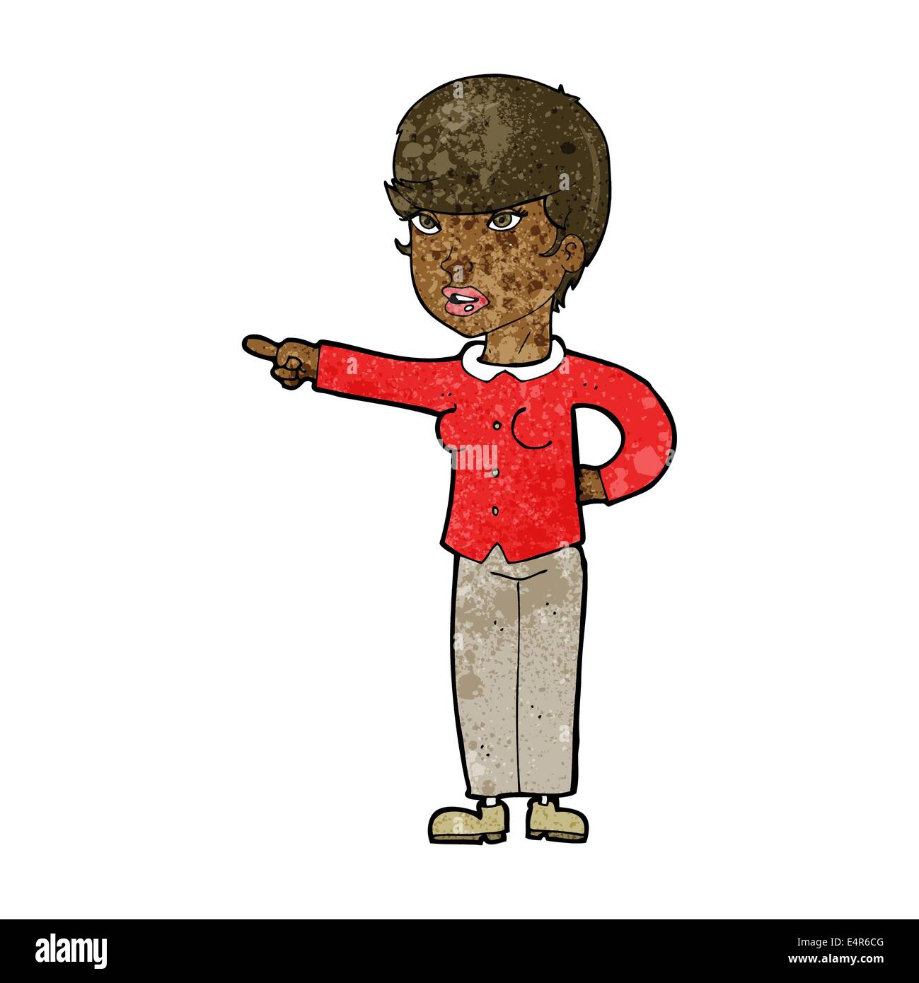 cartoon woman pointing finger of blame Stock Vector Image & Art - Alamy