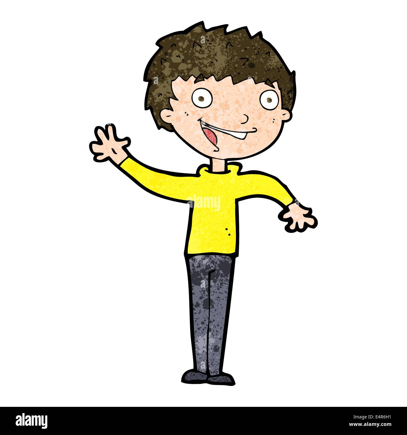 cartoon happy boy waving Stock Vector Image & Art - Alamy
