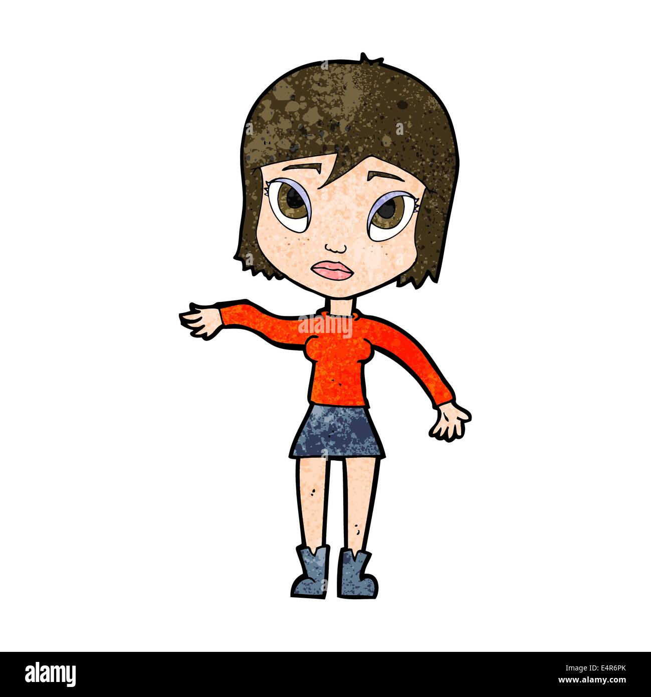 Cartoon woman waving hand Cut Out Stock Images & Pictures - Alamy