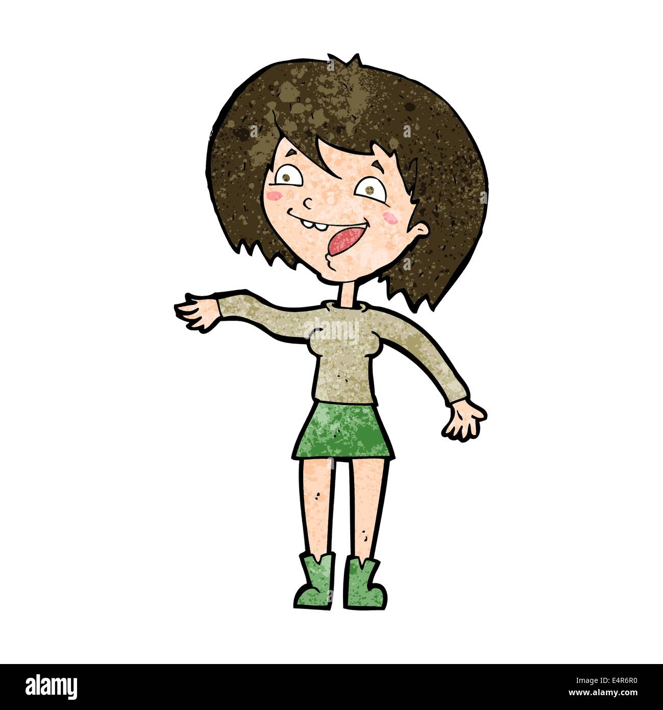 cartoon waving woman Stock Vector Image & Art - Alamy