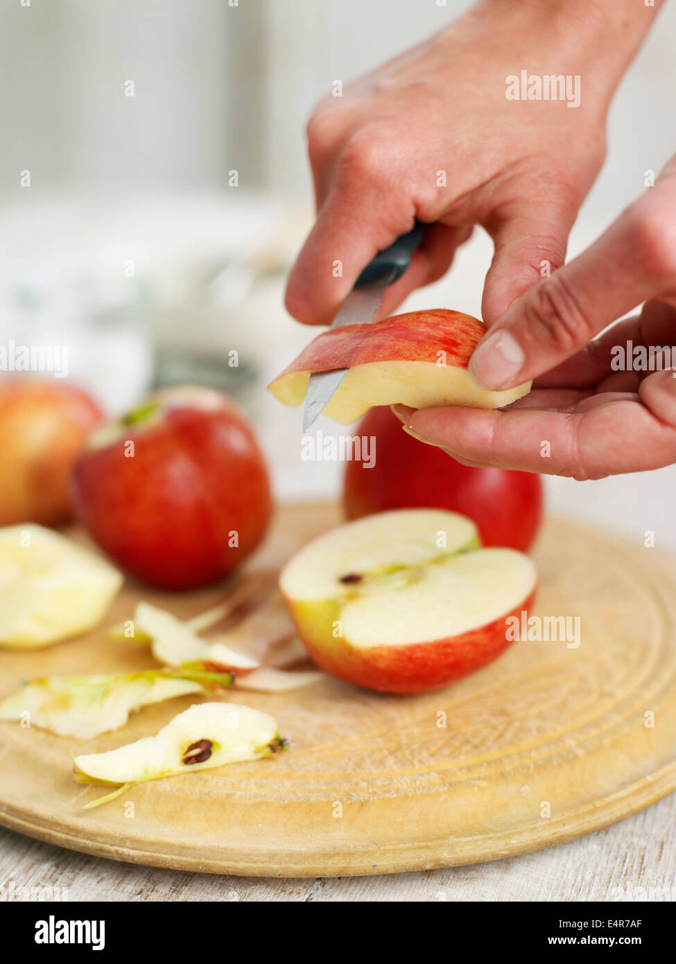 Peeling apple with knife hi-res stock photography and images - Alamy
