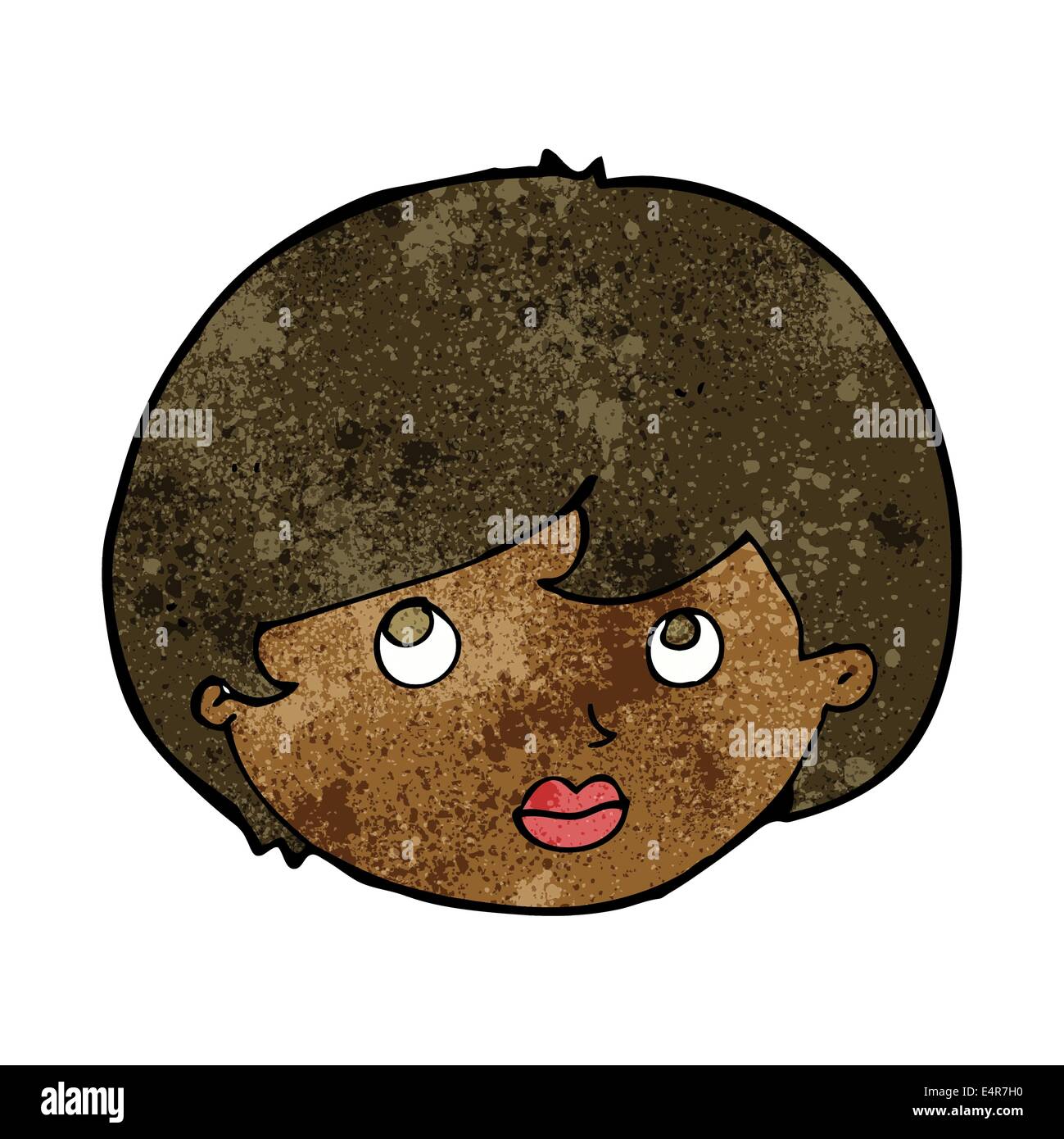 cartoon female face looking upwards Stock Vector Image & Art - Alamy