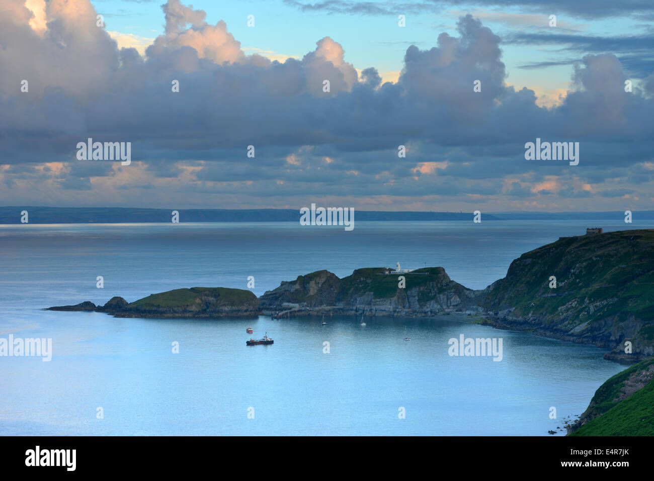 The Landing Bay and South Light, Lundy Island, Devon Stock Photo - Alamy