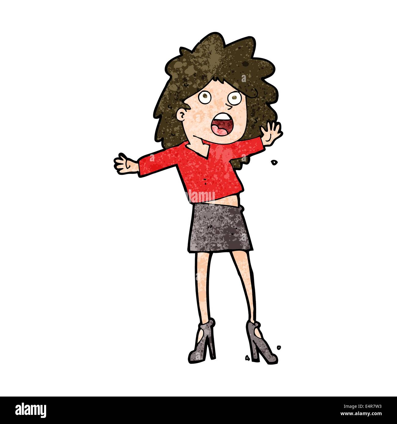 cartoon woman having trouble walking in heels Stock Vector Image & Art ...