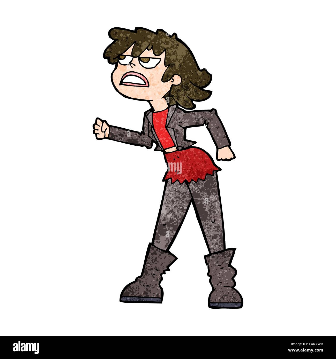 cartoon angry biker girl Stock Vector Image & Art - Alamy