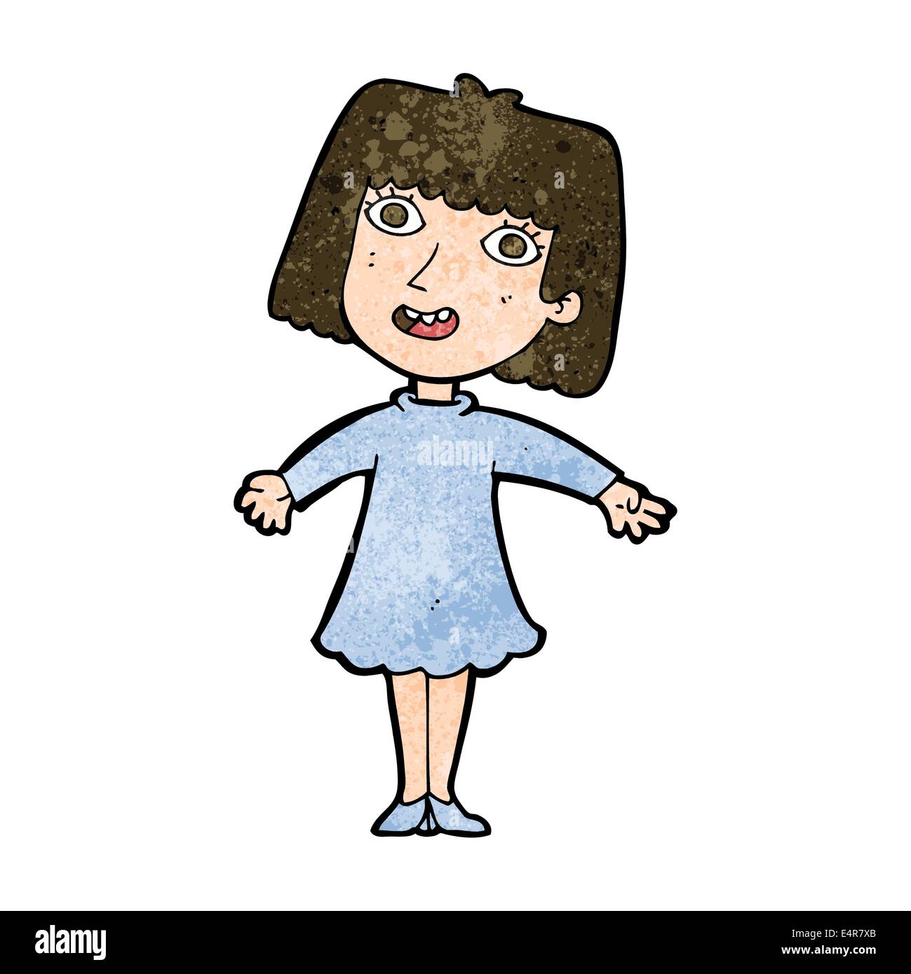 cartoon happy woman in dress Stock Vector Image & Art - Alamy